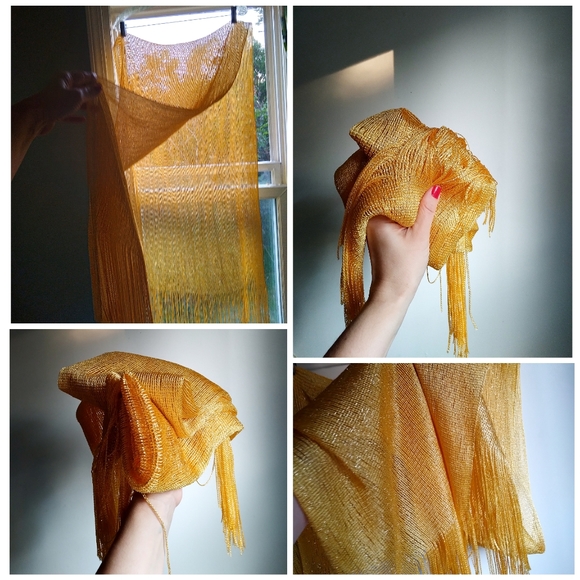 American Vintage | Accessories | Dazzling Sunburst Gold Scarf | Poshmark
